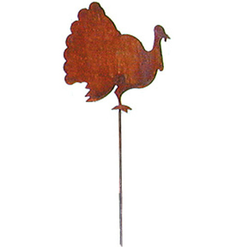 Turkey Rusted Metal Garden Stake - Outdoor Decor - Lawn & Garden