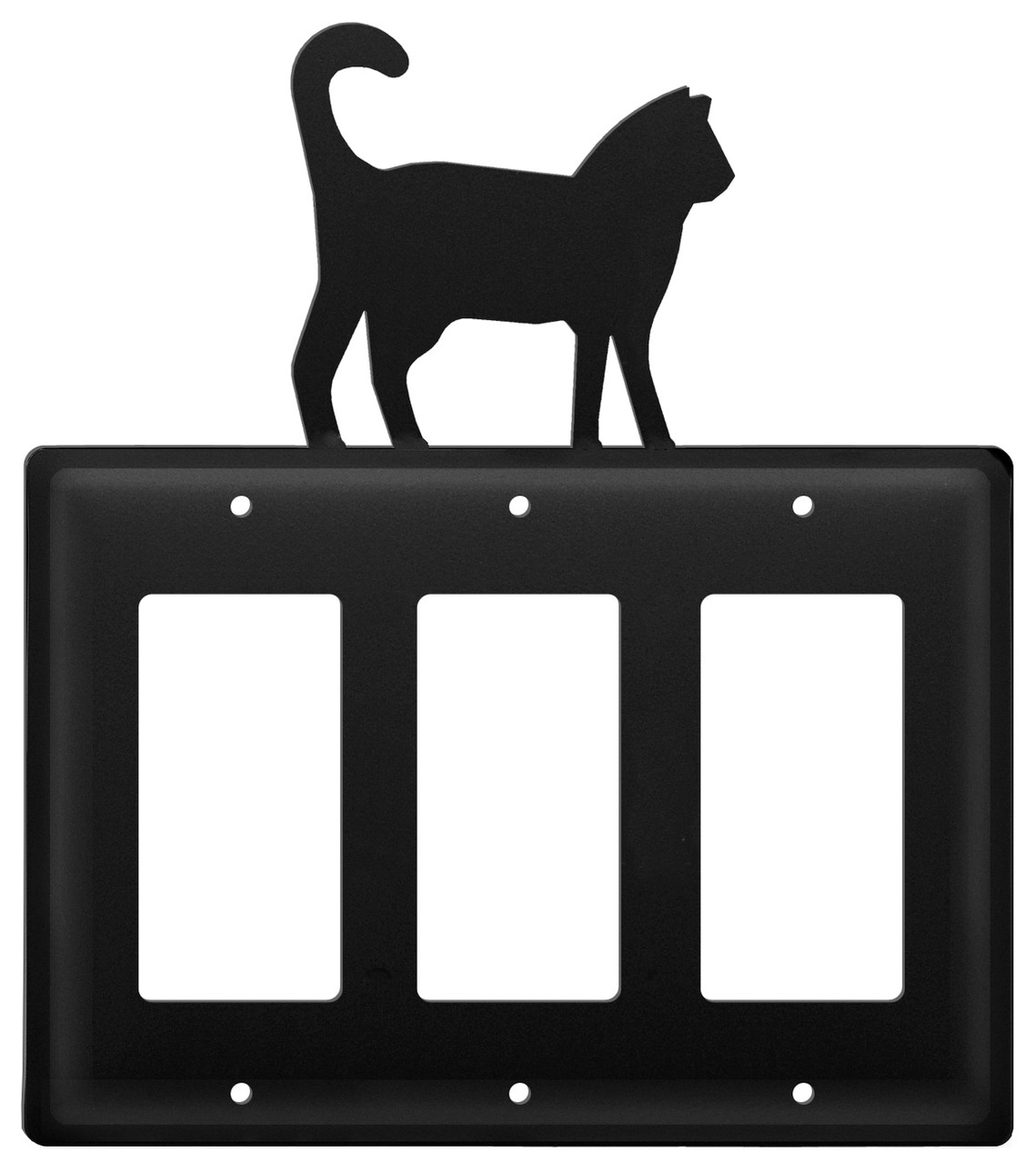 Cat Triple Rocker (GFCI) Metal Switch Plate Cover - Wall Plate - Light ...