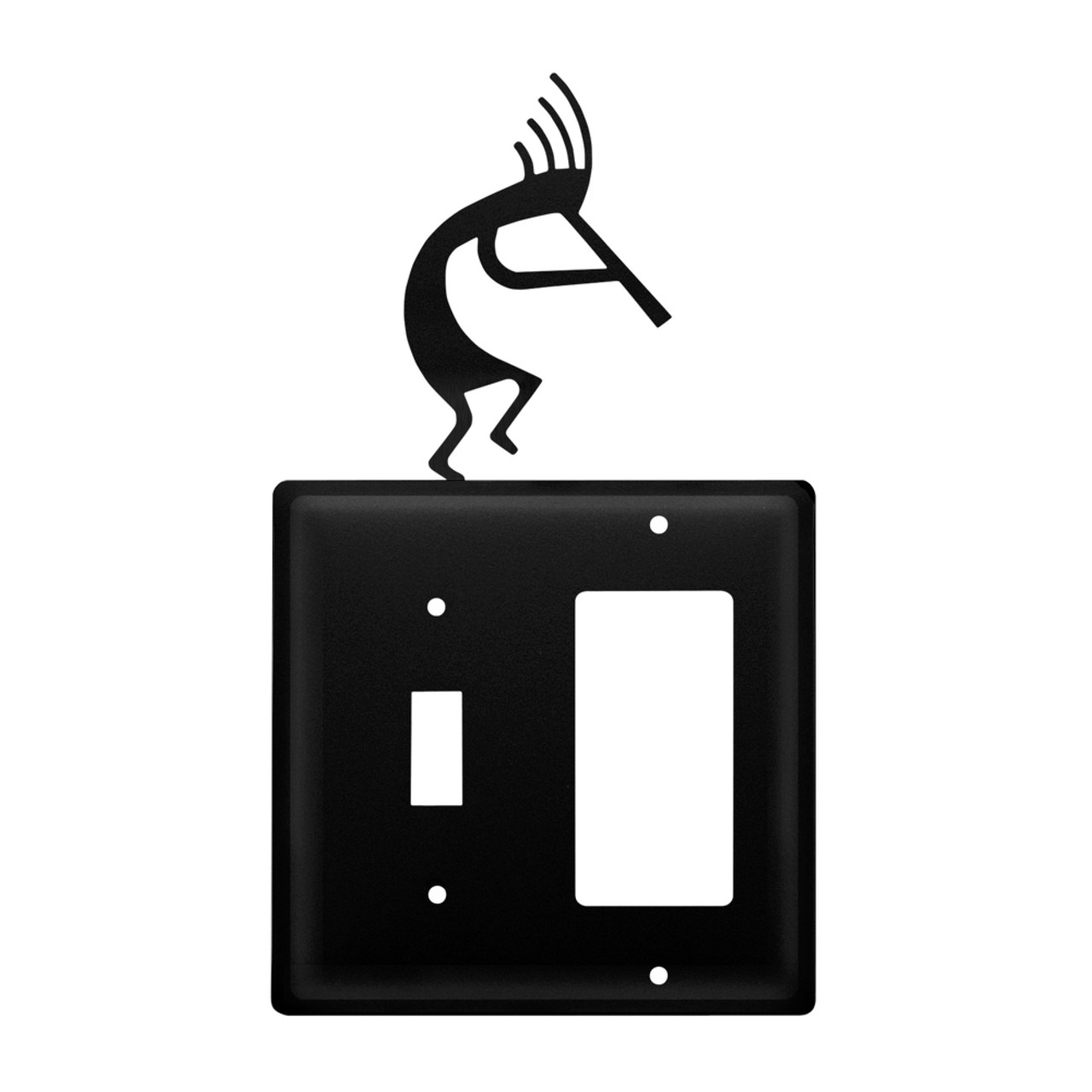 Double Combo Kokopelli Single Switch And Single Rocker Gfci Metal