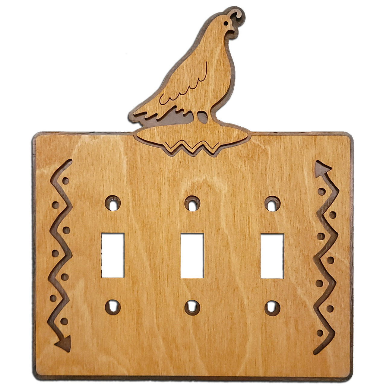 Quail Triple Toggle Arrows Metal And Wood Switch Plate Cover Wall Plate