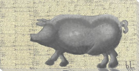 Porc Pig Walking Wrapped Canvas Giclee Print Wall Art - Wall Decor ...