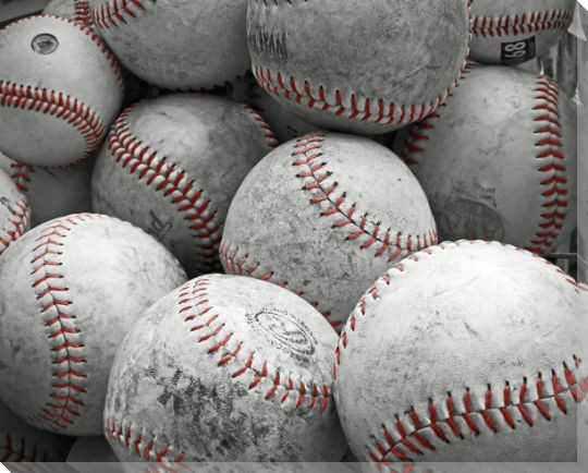 Vintage Baseballs Wrapped Canvas Giclee Art Print Wall Art | Sporting ...