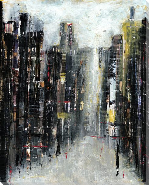 Gotham Cityscape II Wrapped Canvas Giclee Print Wall Art | City Lights ...