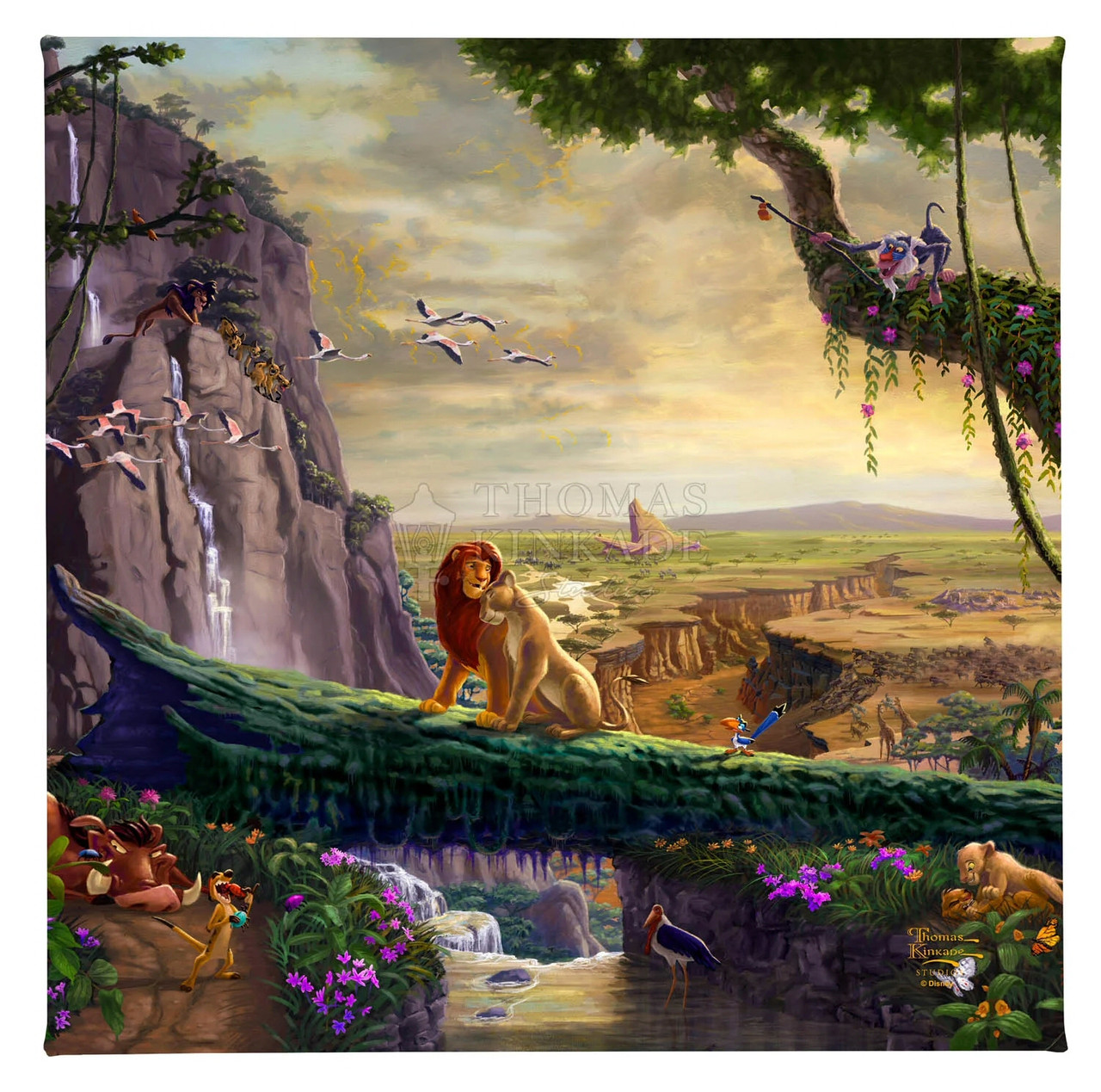 14" x 14" Disney Lion King Return to Pride Rock Wrapped Canvas Wall Art ...