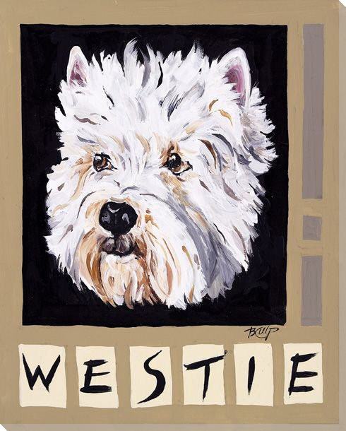 Westie Dog Wrapped Canvas Giclee Print Wall Art - Wall Decor - Artwork