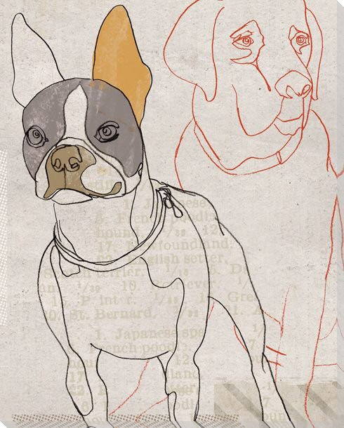 Brown Dog Face Wrapped Canvas Giclee Print Wall Art | Dog Home Decor