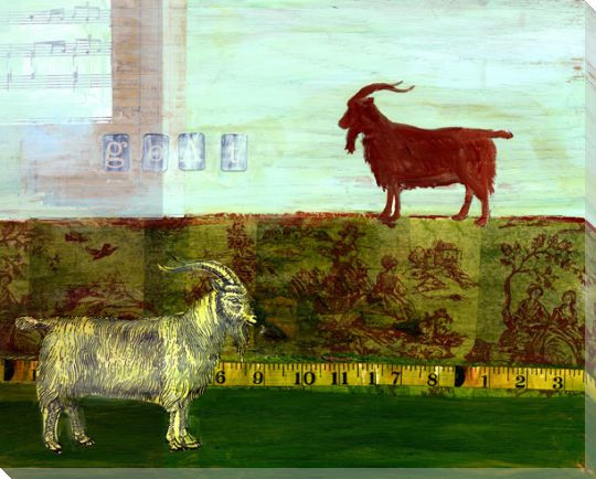 Goat Collage Wrapped Canvas Giclee Print Wall Art - Wall Decor - Artwork