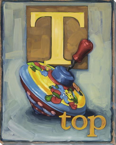 T for Top Wrapped Canvas Giclee Print Wall Art - Wall Decor - Artwork