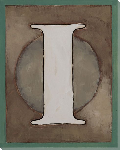 Block Letter I Wrapped Canvas Giclee Print Wall Art | Font Inspired ...