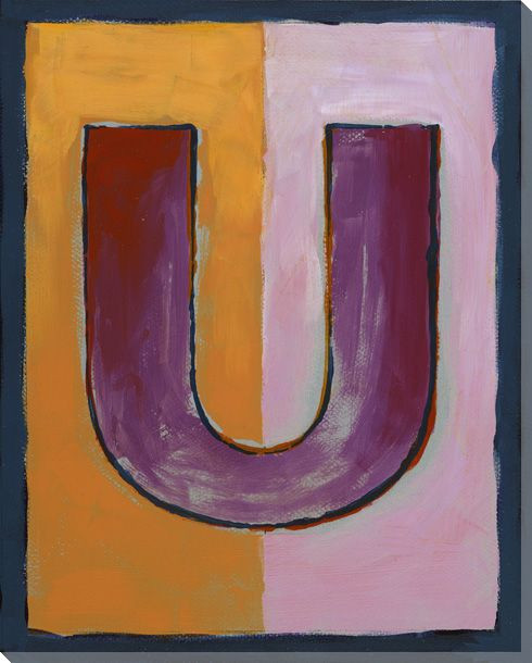 Block Letter U Wrapped Canvas Giclee Print Wall Art | Alphabet Wall ...