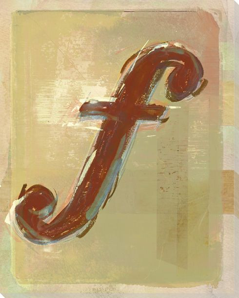 Musical Symbol Forte Wrapped Canvas Giclee Print Wall Art | Band Themed ...