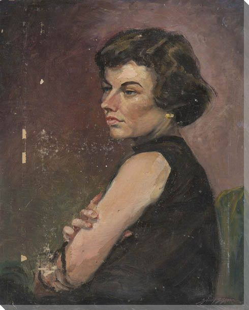 Edna Portrait Wrapped Canvas Giclee Print Wall Art | Portrait Wall Decor