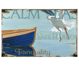 Spiral Sea Shell Vintage Style Wooden Sign - Antique Retro Wood Sign