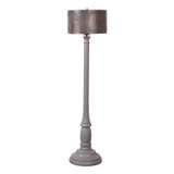 Brinton Floor Lamp in Rustic White with Smokey Black Metal Shade ...