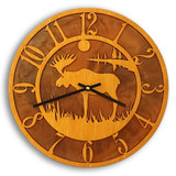 12" Moose Metal Wall Clock | Lodge Cabin Rustic Decor