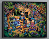 28" x 35" Disney Mickey & Friends Exploring the Jungle Framed Canvas ...