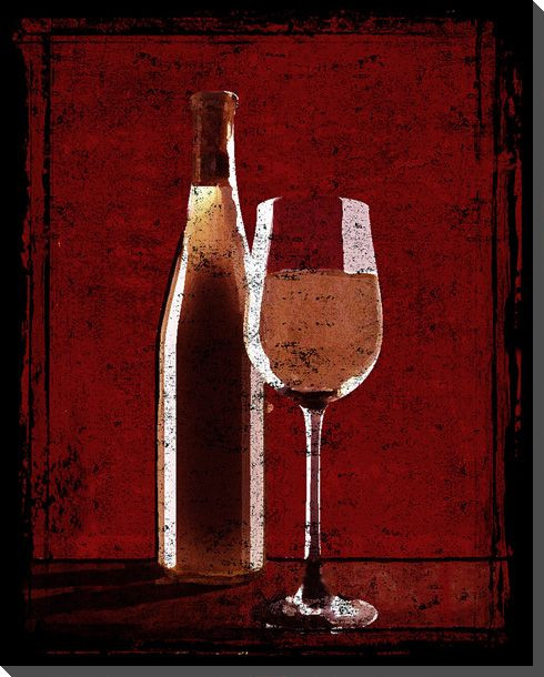 Sauvignon Wine Glass Wrapped Canvas Giclee Print Wall Art - Wall Decor ...