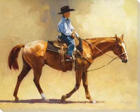 Dreams to Match Young Cowboy Wrapped Canvas Giclee Print Wall Art ...