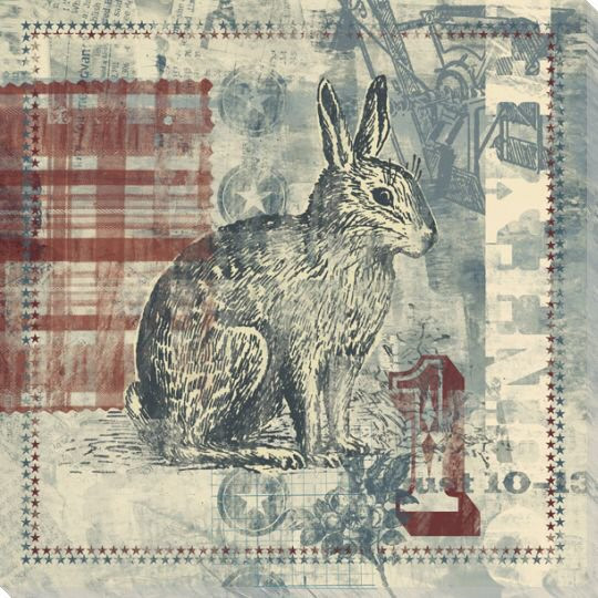 County Fair Rabbit Wrapped Canvas Giclee Print Wall Art | Rabbit Wall Decor