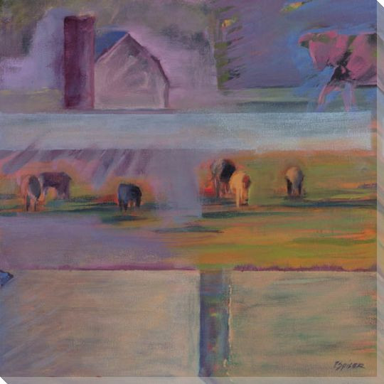 Part Two Cow Collage Diptych II Wrapped Canvas Giclee Print ...