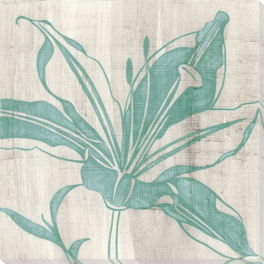 Indigo Lily Flower Wrapped Canvas Giclee Print Wall Art | Contemporary ...