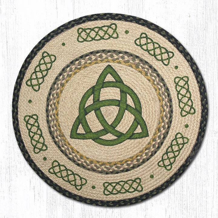 27" Irish Knot Braided Jute Round Rug by Susan Burd - Floor Rug - Area Rug
