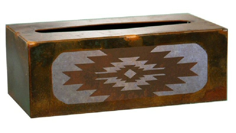 Desert Diamond Metal Flat Tissue Box Cover | Rustic Western Style