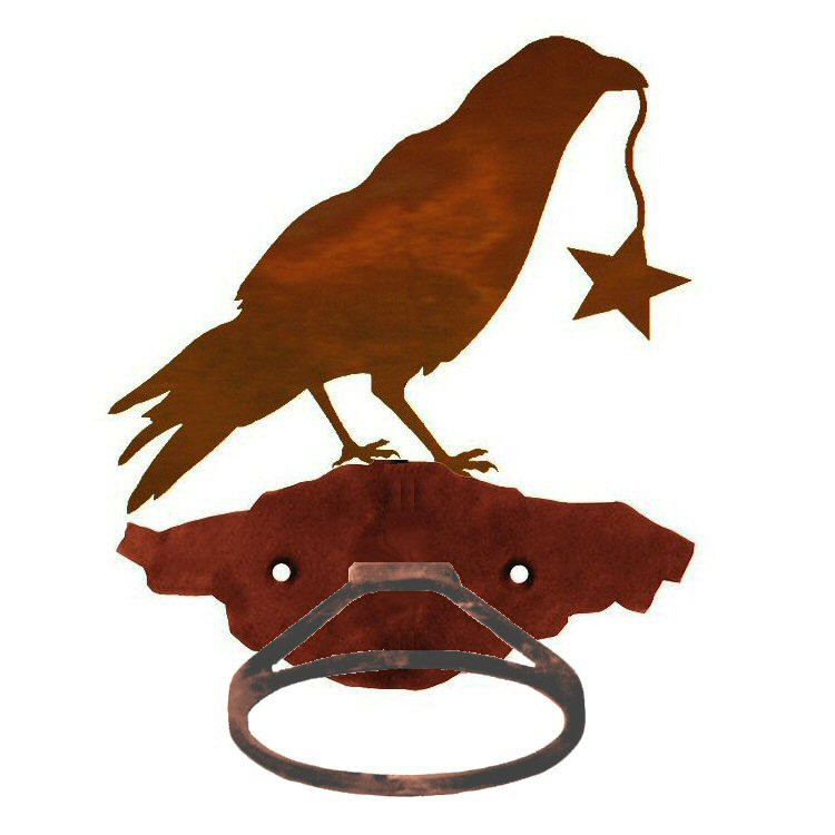 Crow Bird Metal Bath Towel Ring | Cabin Bathroom Accessory