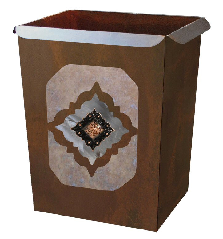 Wild Horse Metal Wastebasket Trash Can