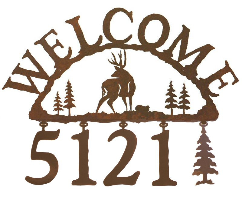 Mule Deer Metal Welcome Sign | Rustic Cabin Decor