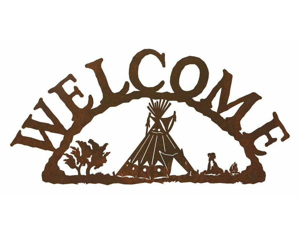 Teepee Metal Welcome Sign | Native Tribal Decor