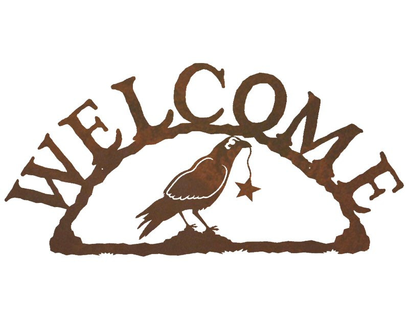 Cardinal Bird Vertical Metal Welcome Sign | Woodland Decor