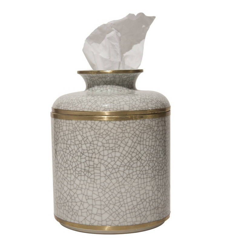 Blue and White Blossom Porcelain Tissue Box Cover - Dessau Home