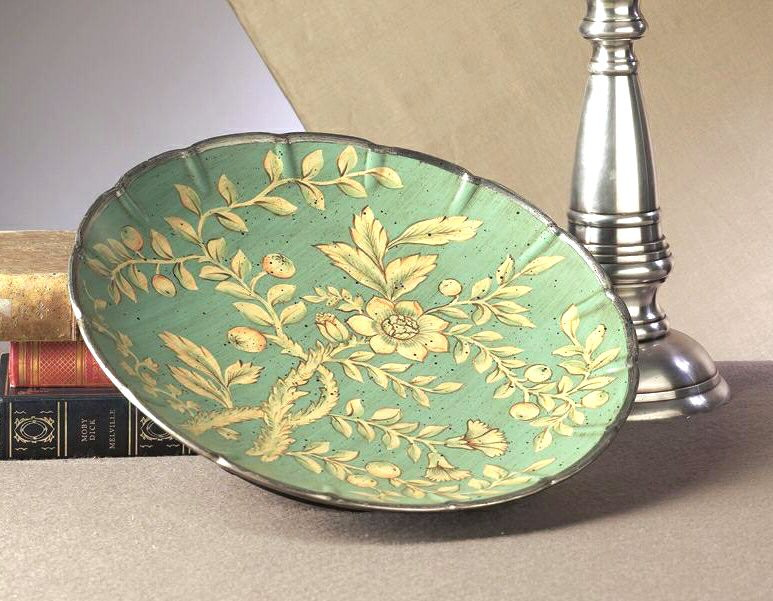 Blue Green Porcelain Plate, Set of 2 - Dessau Home - KC023