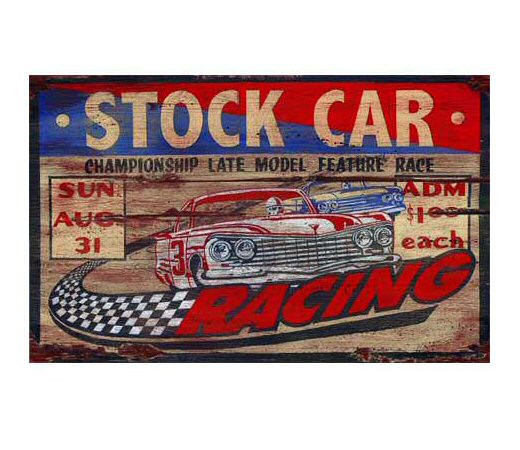 Custom Stock Car Racing Vintage Style Metal Sign - Personalized Antique ...