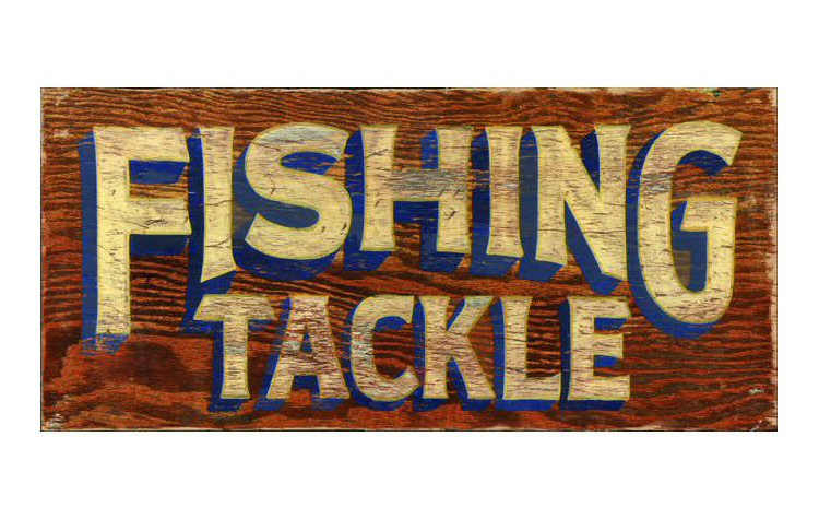Customizable Fishing Tackle Vintage Style Wooden Sign - Personalized ...