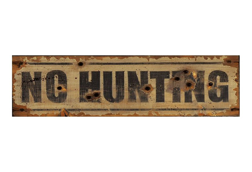 Customizable No Hunting Vintage Style Wooden Sign - Personalized Retro ...