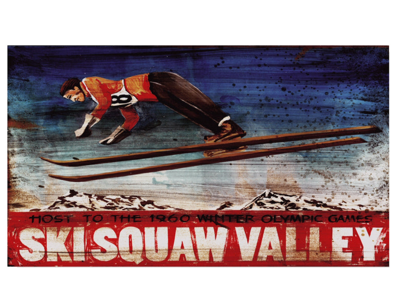 Customizable Ski Squaw Valley Winter Olympics Vintage Style Wooden Sign ...