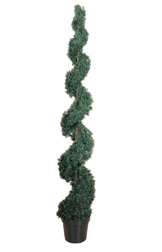 Nearly Natural 6' Cedar Spiral Silk Tree, Indoor Outdoor - Artificial ...