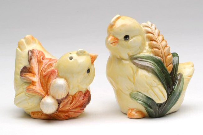 Cute Little Chicks Porcelain Salt and Pepper Shakers, Set of 4 ...