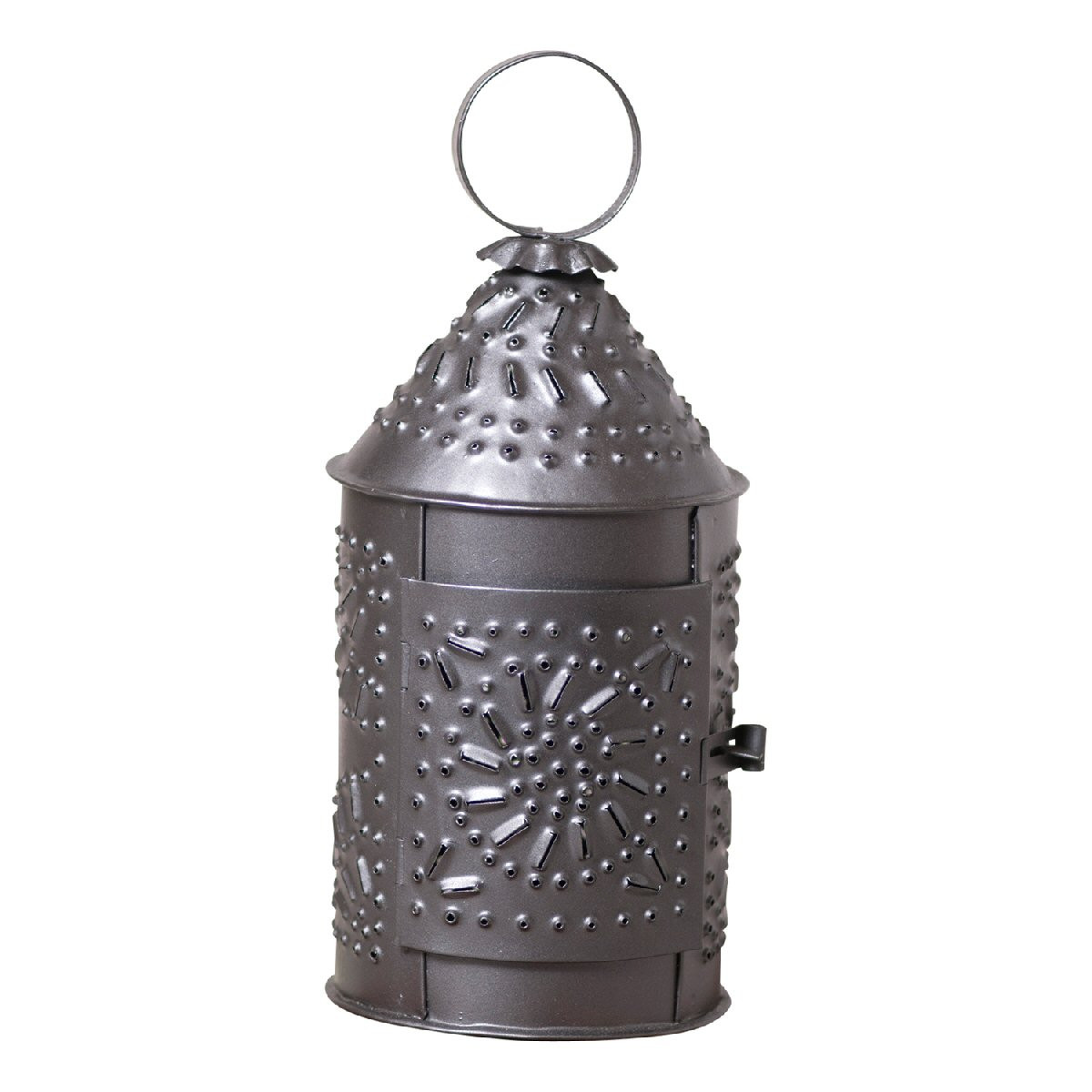 21" Smokey Black Punched Chisel Pierced Tin Electric Lantern - Rustic ...
