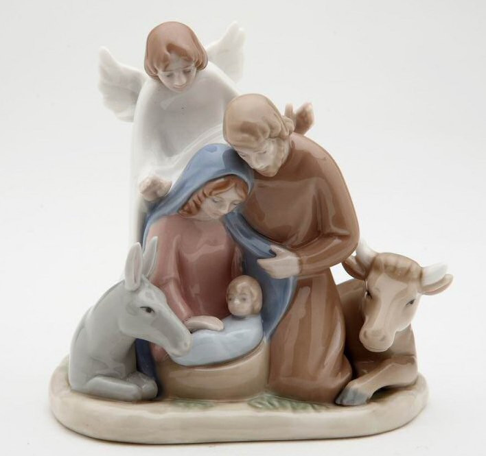 Miniature Angel with Holy Family Porcelain Sculpture - Cosmos