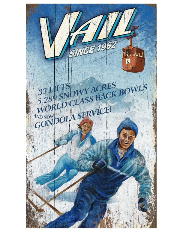 Customizable Ski Lift Arrow Vintage Style Wooden Sign - Personalized ...