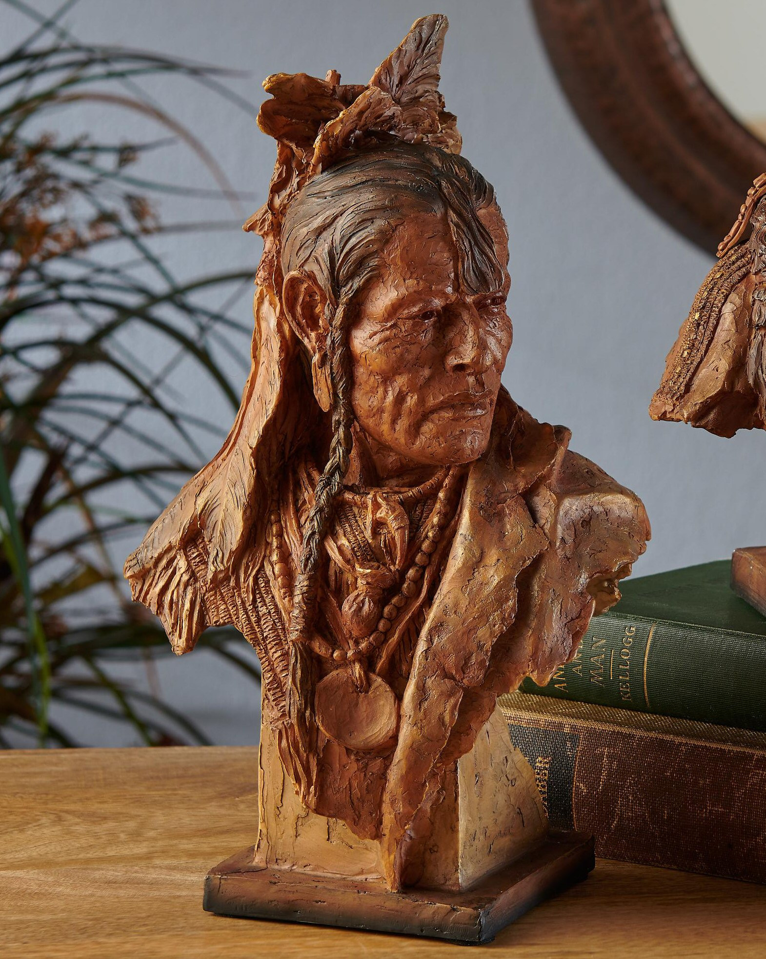 A Leader of Men Sculpture | Native American Hand Painted Decor