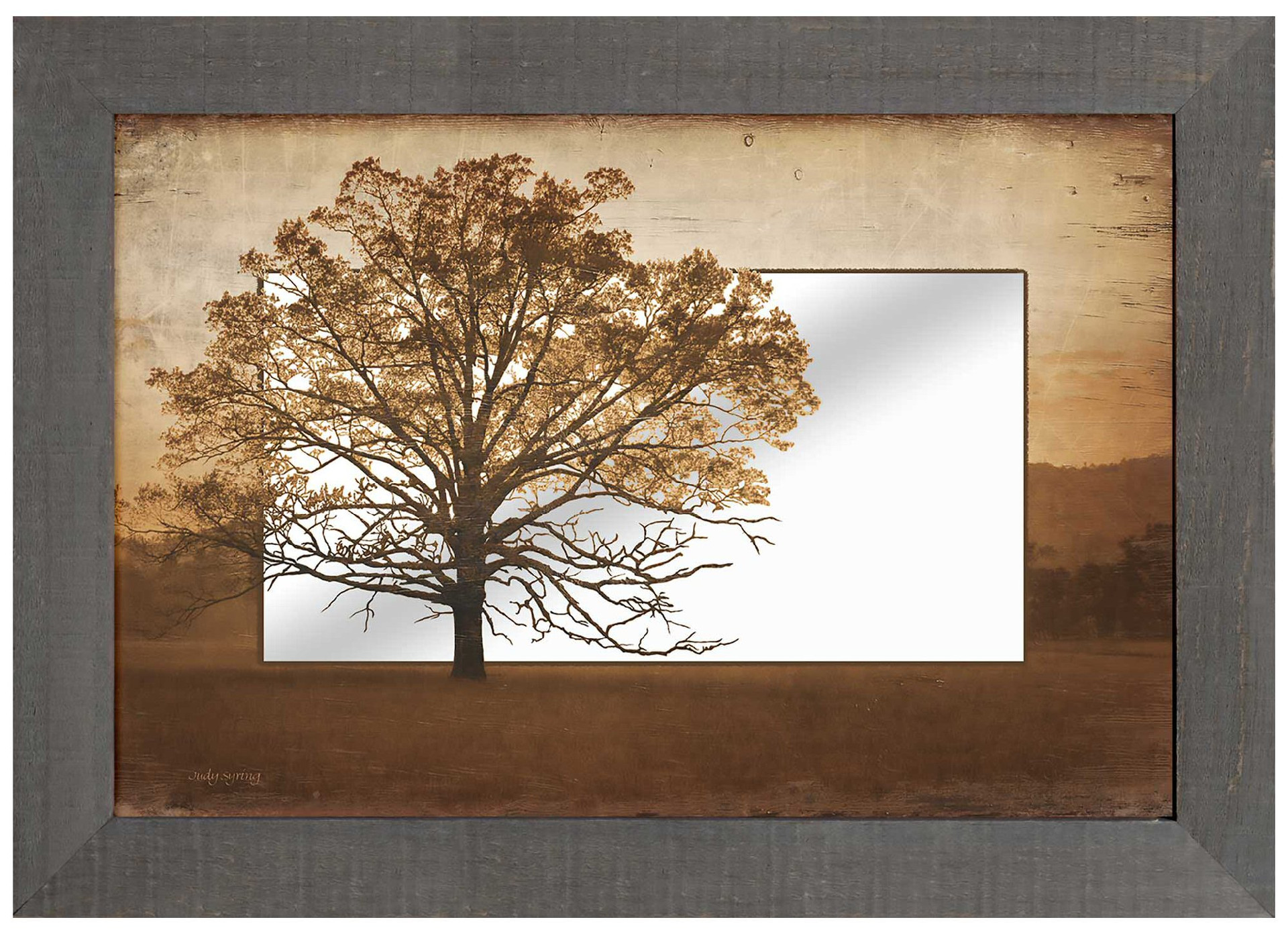 Twilight Tree Wall Mirror with Wood Frame - Wall Decor - Wild Wings