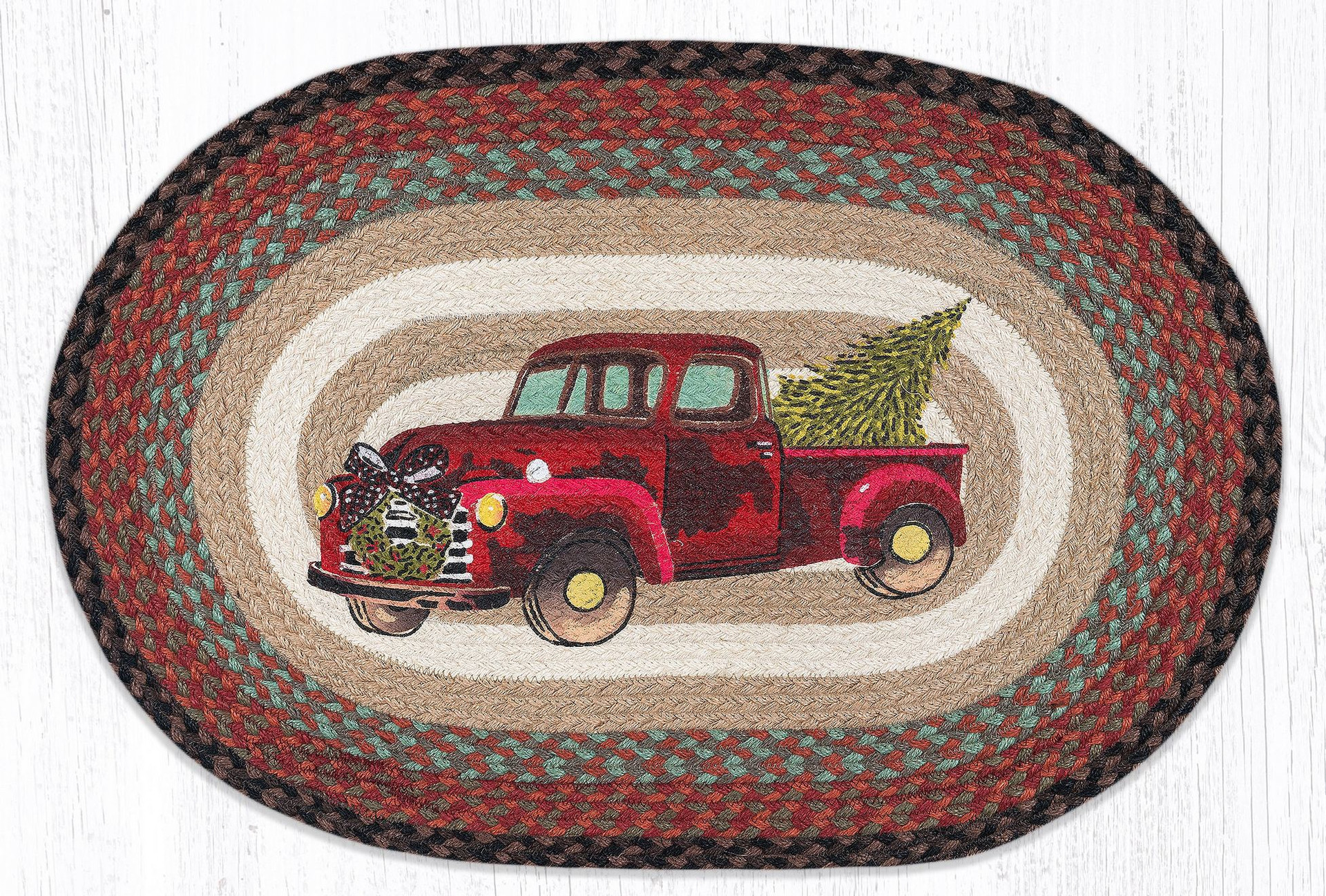 20" x 30" Christmas Cardinal Birds on a Birdhouse Braided Jute Oval Rug ...