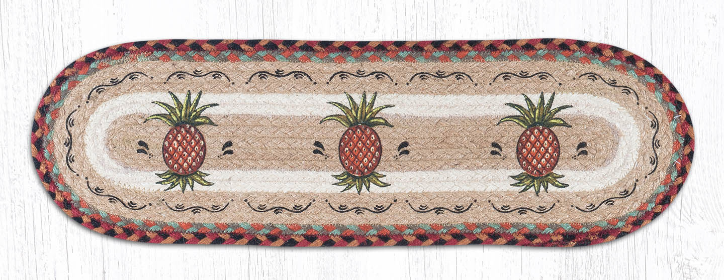 Pineapple Jute Oval Stair Tread | Welcome Farmhouse Home Accent