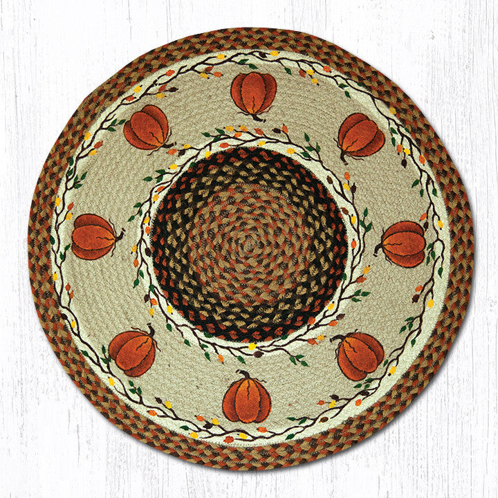 Harvest Pumpkins Braided Jute Rectangle Rug by Susan Burd | Autumn ...