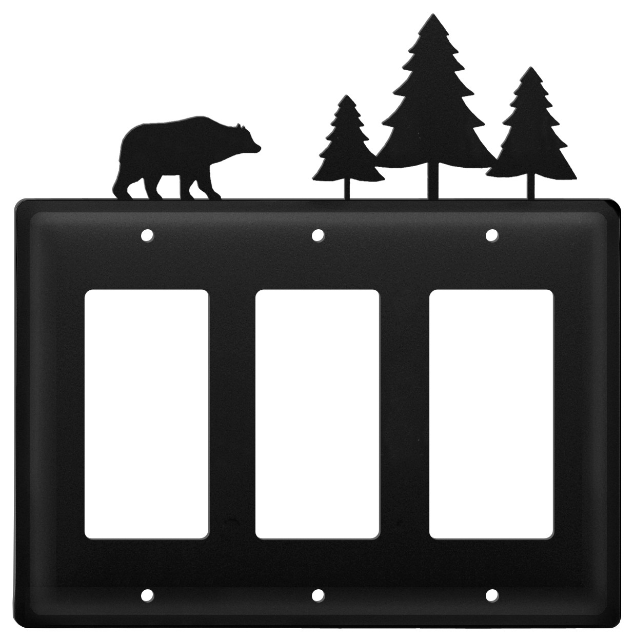 Pine Trees Double Rocker (GFCI) Metal Switch Plate Cover - Wall Plate ...