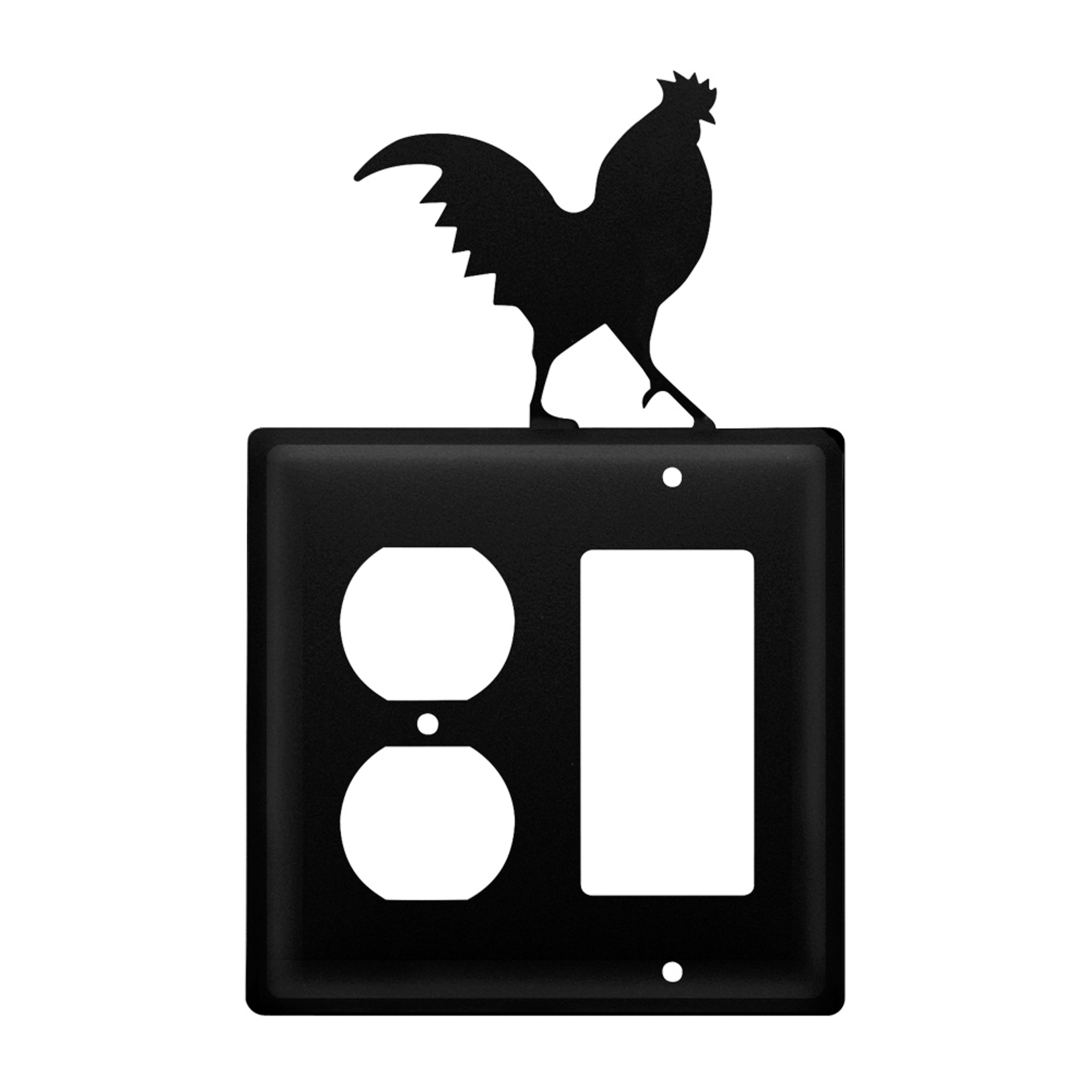 Double Combo Rooster Single Outlet And Single Rocker Gfci Metal Switch